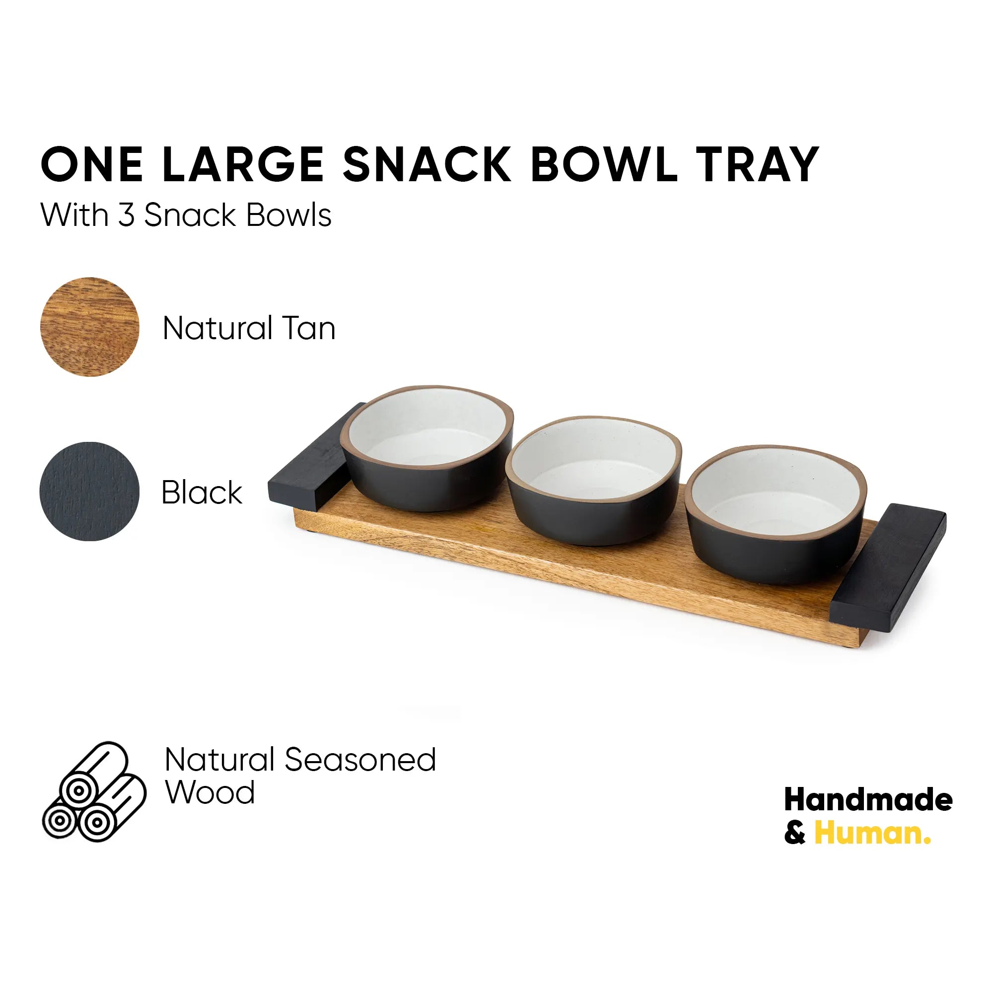 Ceramic Snack Bowls & Tray Set | Set of 4 | Japandi Collection | 300ml ...