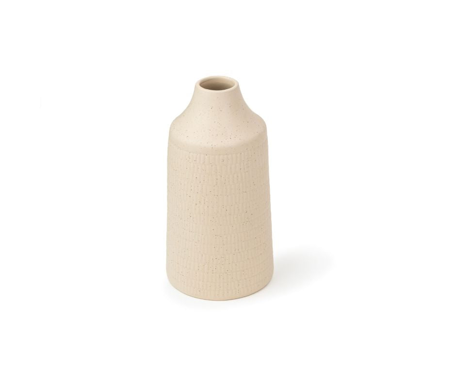 Carving Ceramic Vase, Large, Beige | Ceramic Vases for Home Decor